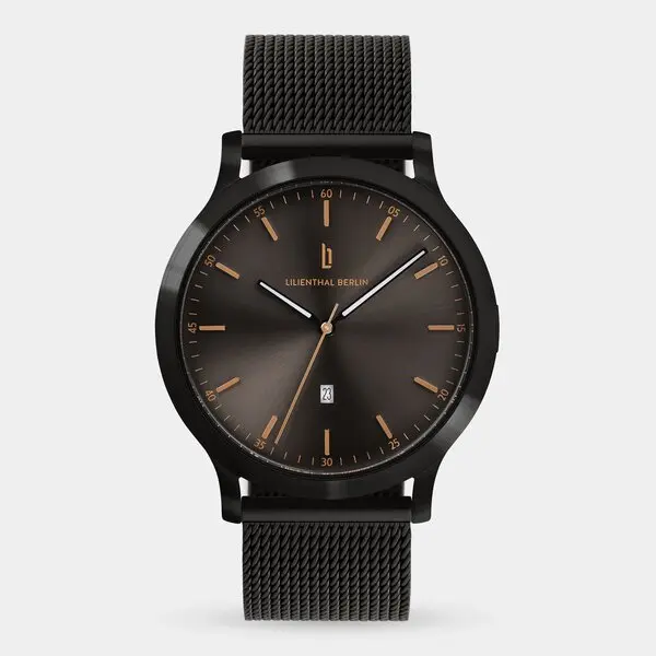 Lilienthal Berlin Huxley Bronze Mesh Brushed Watch - Black