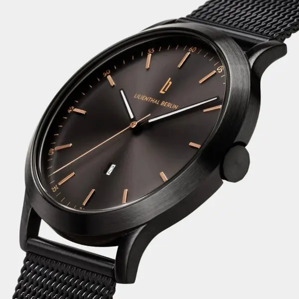 Lilienthal Berlin Huxley Bronze Mesh Brushed Watch - Black