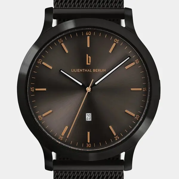 Lilienthal Berlin Huxley Bronze Mesh Brushed Watch - Black