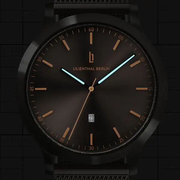 Lilienthal Berlin Huxley Bronze Mesh Brushed Watch - Black