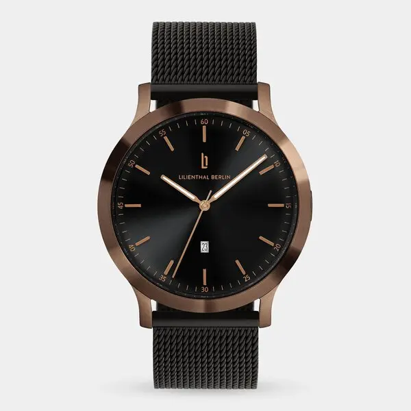Lilienthal Berlin Huxley Bronze Mesh Watch - Black