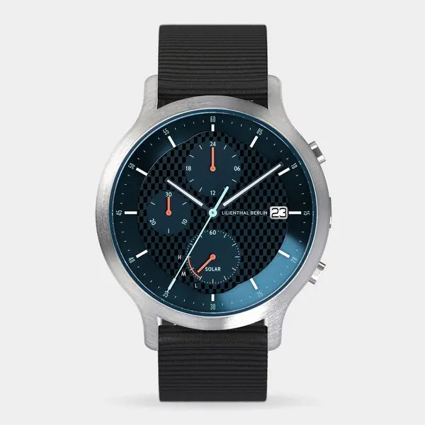 Lilienthal Berlin Chronograph Solar V Textile Black - Blue