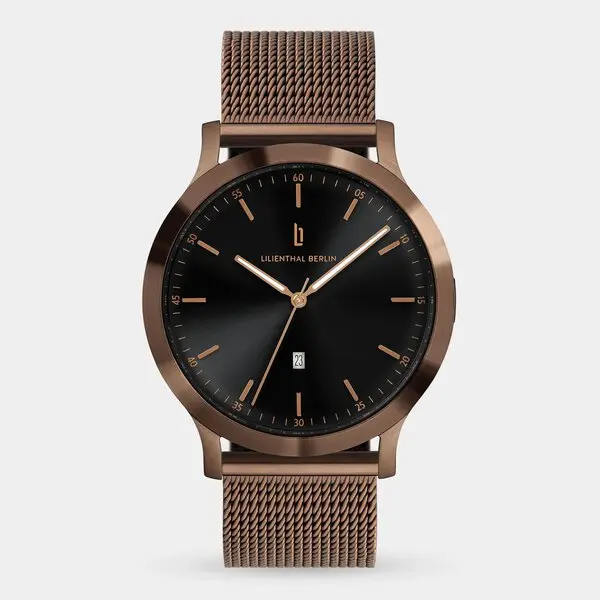 Lilienthal Berlin Huxley Bronze Mesh Watch - Black