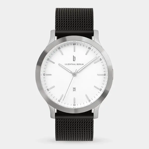 Lilienthal Berlin Huxley Stainless Steel Mesh Watch - White