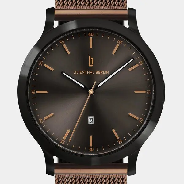 Lilienthal Berlin Huxley Bronze Mesh Watch - Black