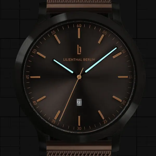 Lilienthal Berlin Huxley Bronze Mesh Watch - Black