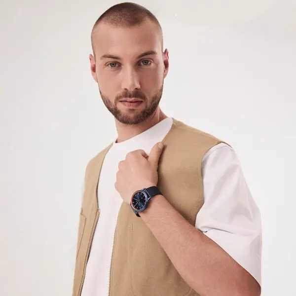 Lilienthal Berlin Huxley Watch With Leather Strap - Blue
