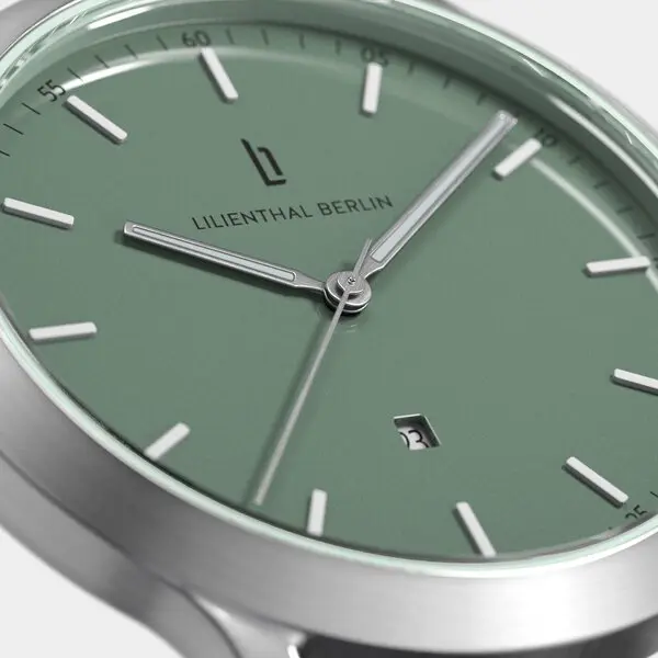 Lilienthal Berlin Huxley Silver Sage Mesh Watch - Green