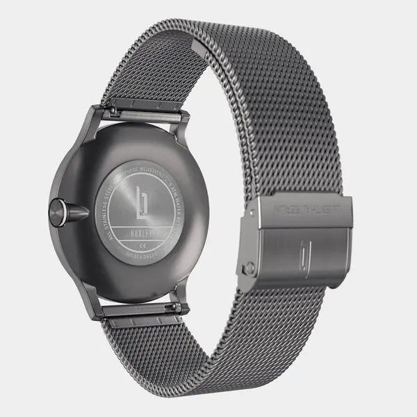 Lilienthal Berlin Huxley Dark Silver Mesh Watch - White
