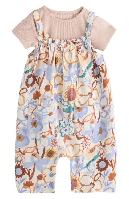 NEXT Floral Frill T-shirt & Romper Set - Purple