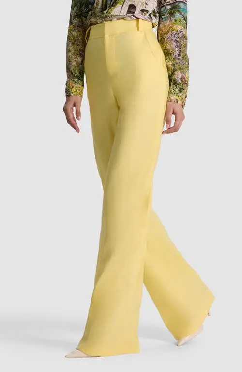 Alice + Olivia Lula Linen Blend Flare Leg Pants