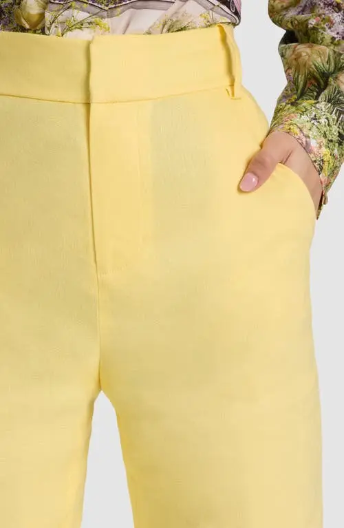 Alice + Olivia Lula Linen Blend Flare Leg Pants