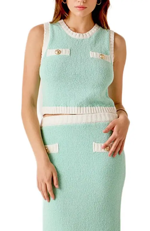 MARSY Textured Cropped Sweater Vest