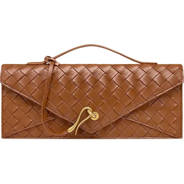 Jw Pei Celeste Woven Faux Leather Envelope Top Handle Bag - Brown