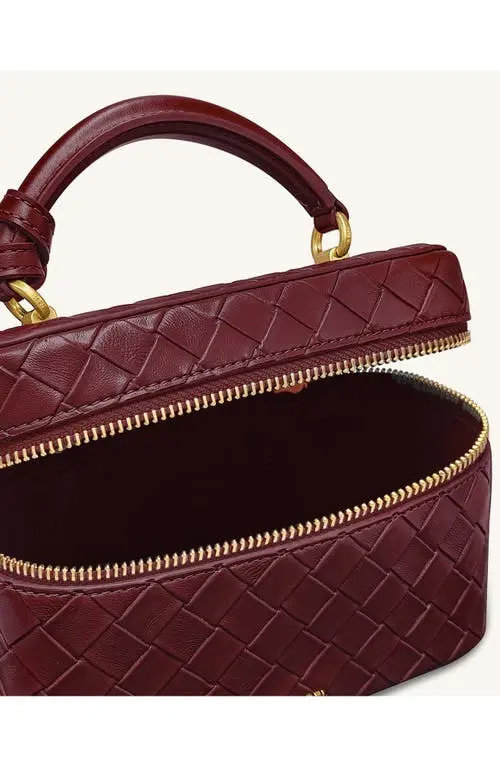 Jw Pei Cleo Woven Faux Leather Top Handle Bag - Claret