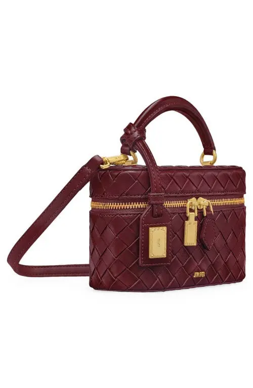 Jw Pei Cleo Woven Faux Leather Top Handle Bag - Claret