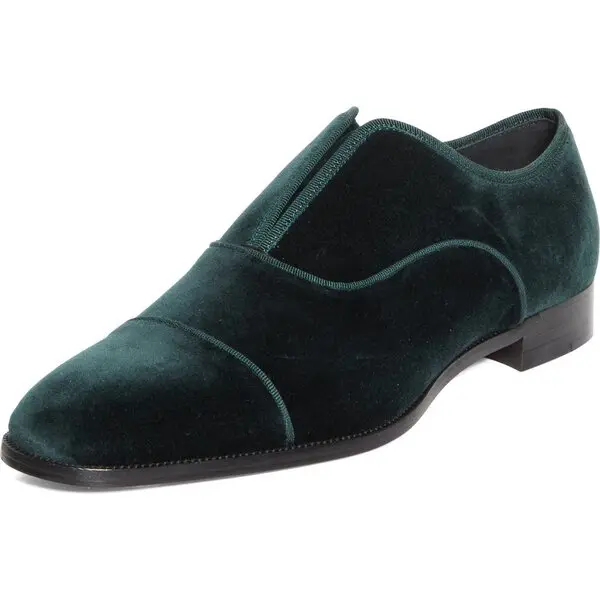 CHRISTIAN LOUBOUTIN Alpha Male Ii Velvet Cap Toe Slip-on - Agave