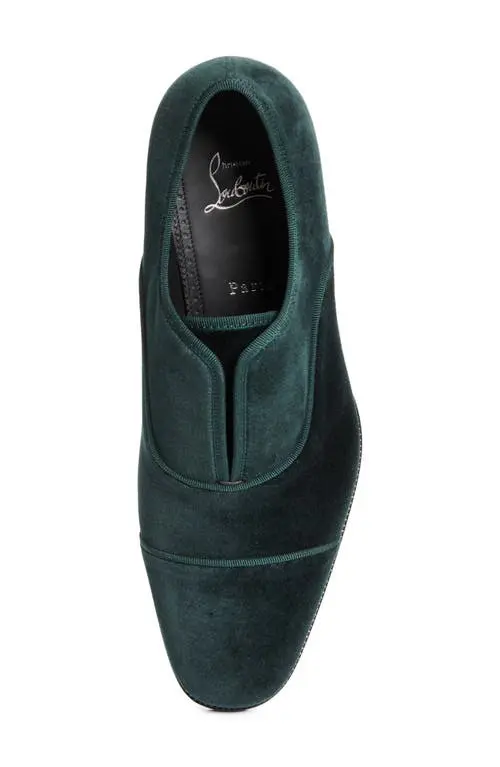 CHRISTIAN LOUBOUTIN Alpha Male Ii Velvet Cap Toe Slip-on