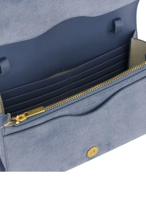 Vince Suede Wallet On A Strap - Azul