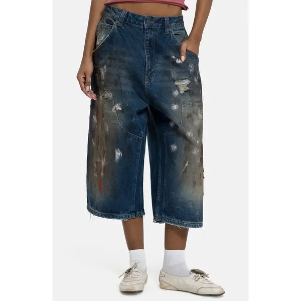 JADED LONDON Painted Colossus Crop Wide Leg Jeans