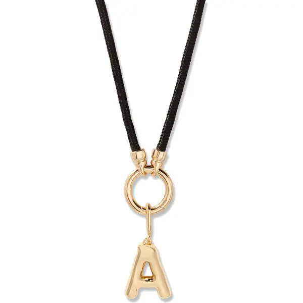 BROOK & YORK Kai Initial Charm Necklace - Gold/black A