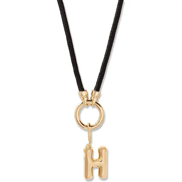BROOK & YORK Kai Initial Charm Necklace - Gold/black H