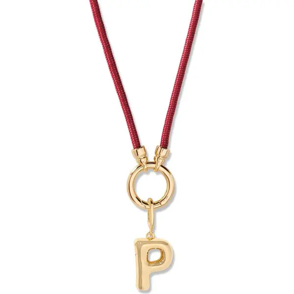 BROOK & YORK Kai Initial Charm Necklace - Gold/purple P