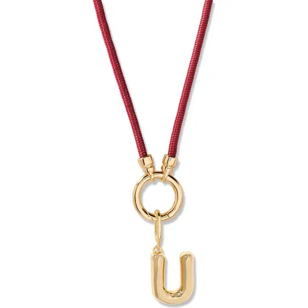 BROOK & YORK Kai Initial Charm Necklace - Gold/purple U