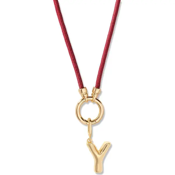 BROOK & YORK Kai Initial Charm Necklace - Gold/purple Y