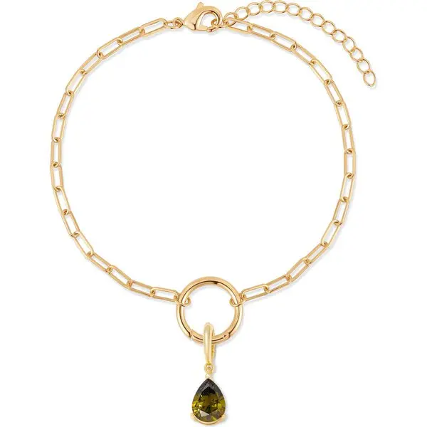 BROOK & YORK Colette Mini Teardrop Birthstone Bracelet - Gold/august