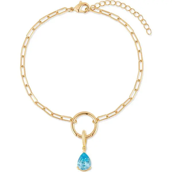 BROOK & YORK Colette Mini Teardrop Birthstone Bracelet - Gold/december
