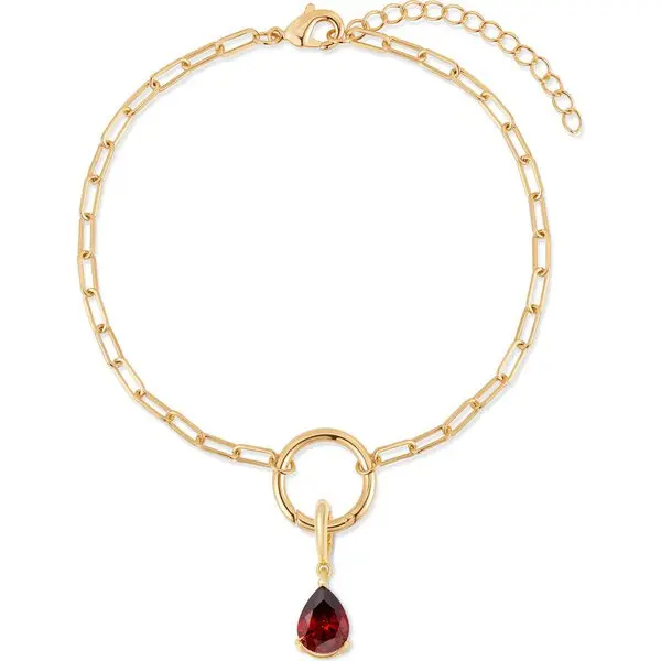 BROOK & YORK Colette Mini Teardrop Birthstone Bracelet - Gold/january