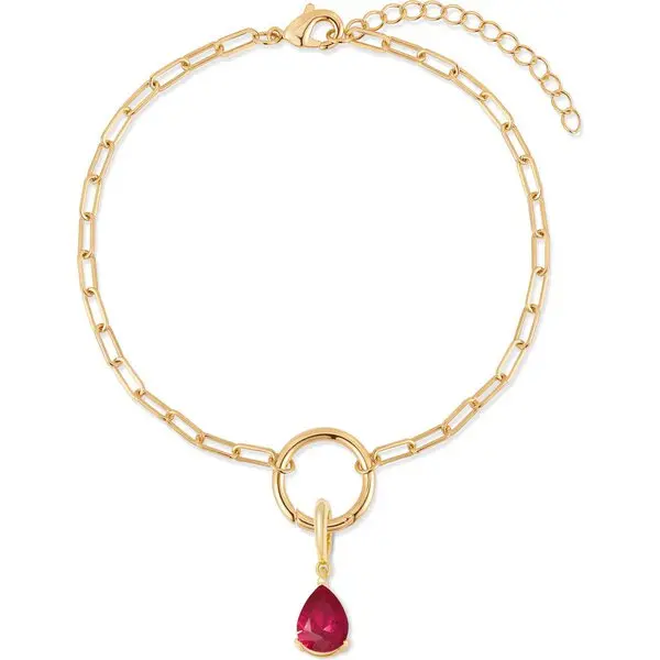 BROOK & YORK Colette Mini Teardrop Birthstone Bracelet - Gold/july