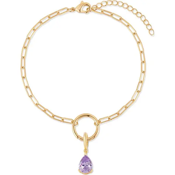 BROOK & YORK Colette Mini Teardrop Birthstone Bracelet - Gold/june