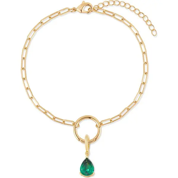 BROOK & YORK Colette Mini Teardrop Birthstone Bracelet - Gold/may