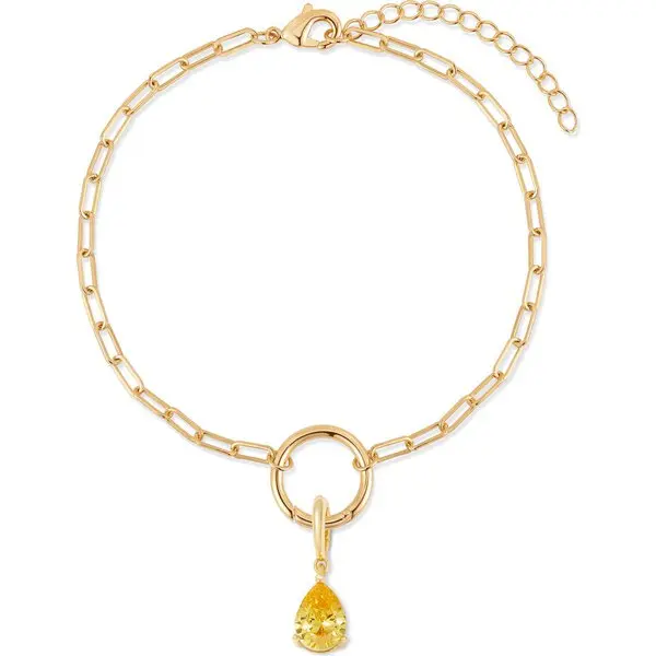 BROOK & YORK Colette Mini Teardrop Birthstone Bracelet - Gold/november
