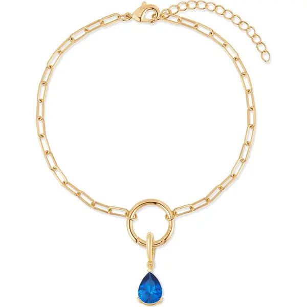 BROOK & YORK Colette Mini Teardrop Birthstone Bracelet - Gold/september