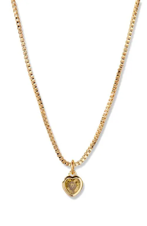 BROOK & YORK Mackenzie Birthstone Heart Pendant Necklace - Gold/august