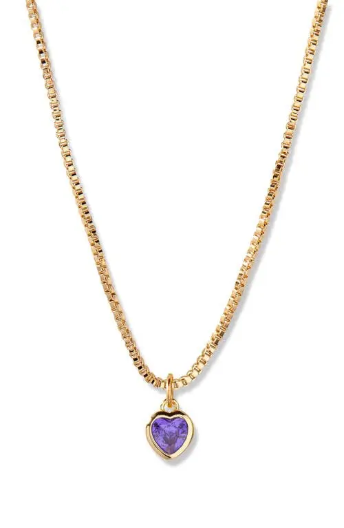 BROOK & YORK Mackenzie Birthstone Heart Pendant Necklace - Gold/february
