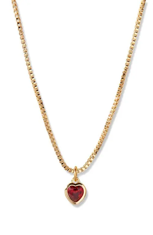 BROOK & YORK Mackenzie Birthstone Heart Pendant Necklace - Gold/january