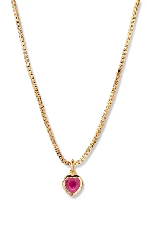 BROOK & YORK Mackenzie Birthstone Heart Pendant Necklace - Gold/july