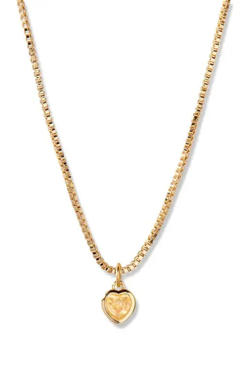 BROOK & YORK Mackenzie Birthstone Heart Pendant Necklace - Gold/november