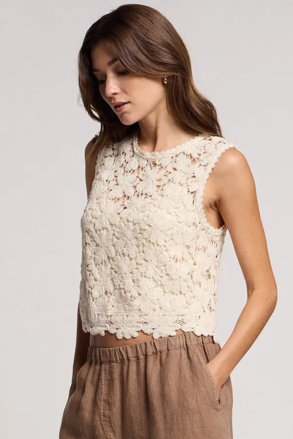 Velvet By Graham & Spencer Simona Lace Crop Top