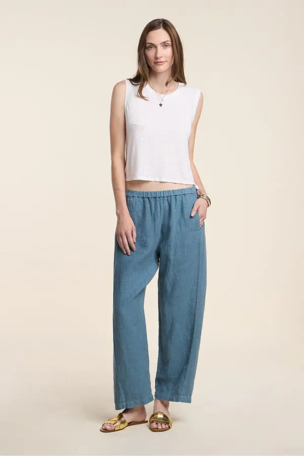 Velvet By Graham & Spencer Celine Heavy Linen Pant