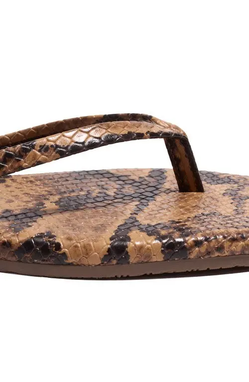 Tkees Snake-embossed Square Toe Flip Flop - Coco Snake