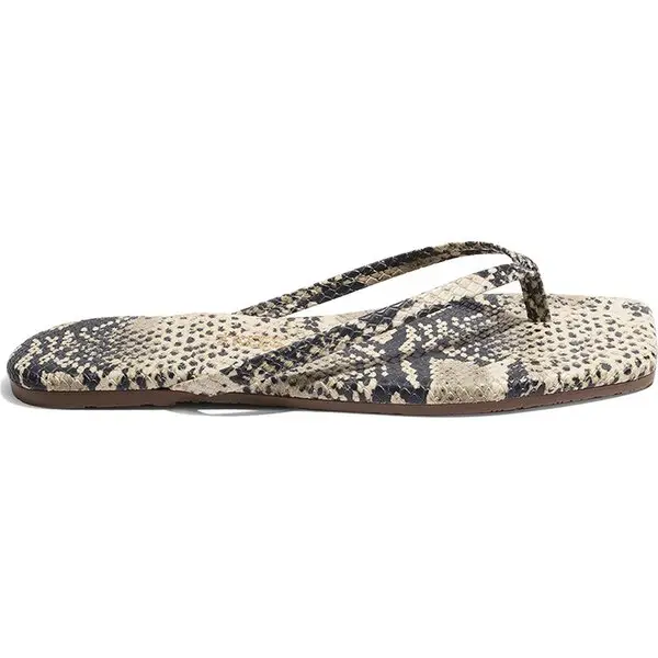 Tkees Snake-embossed Square Toe Flip Flop - Sandsnake