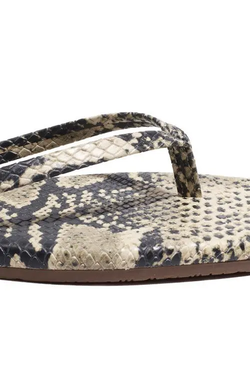 Tkees Snake-embossed Square Toe Flip Flop - Sandsnake