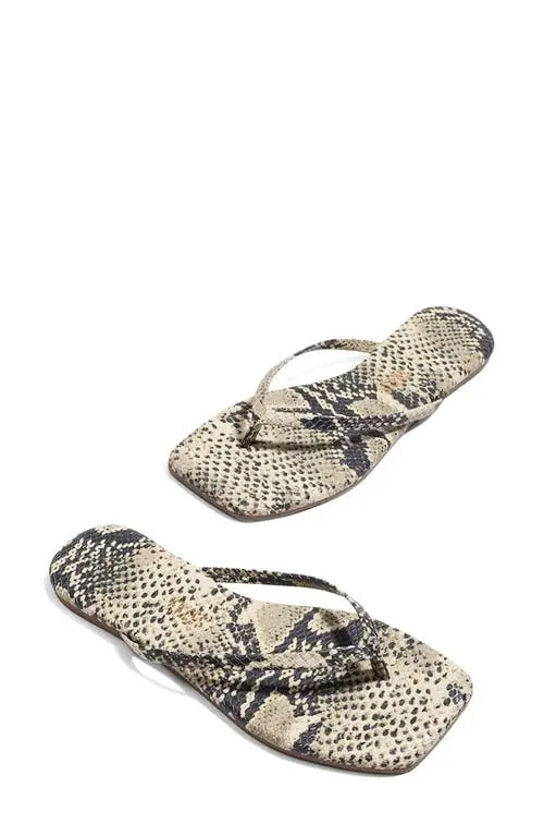 Tkees Snake-embossed Square Toe Flip Flop - Sandsnake