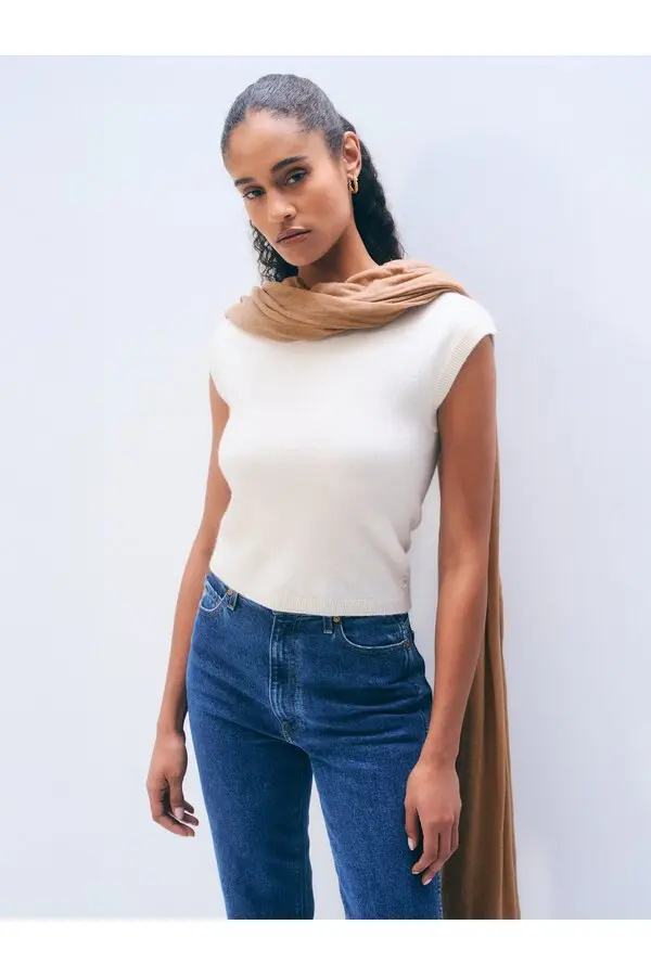WHITE & WARREN Superfine Cashmere Travel Wrap | Sandstone - Brown