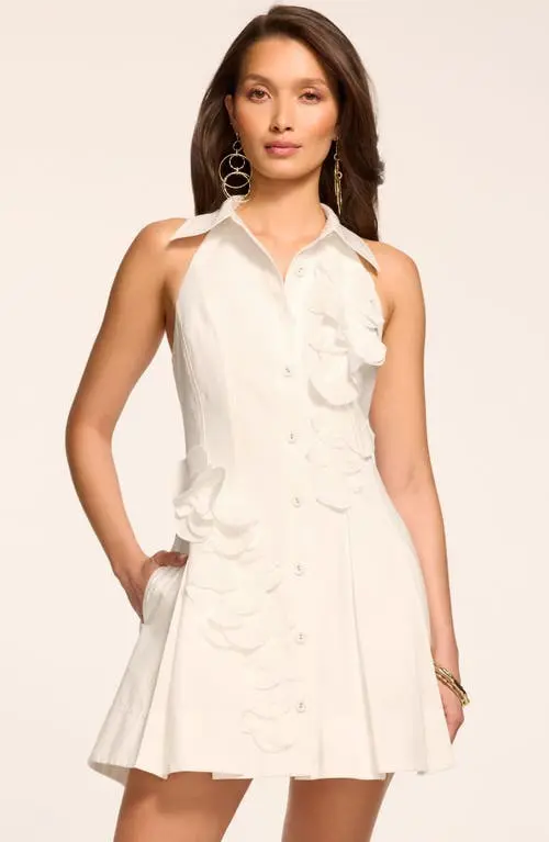 Ramy Brook Donna Sleeveless Minidress With Cascading Ruffles - Ivory